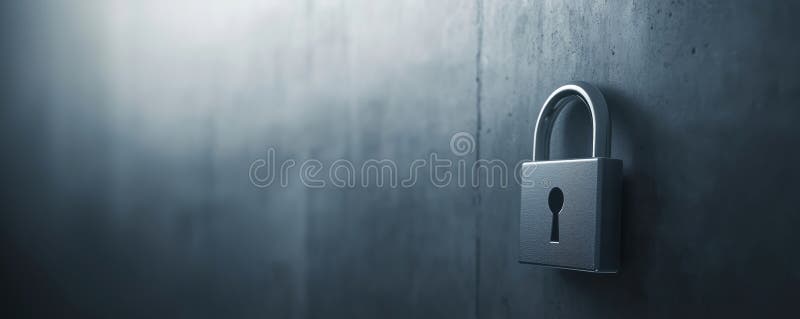 Metal Padlock on Concrete Wall Symbolizing Security and Protection ...
