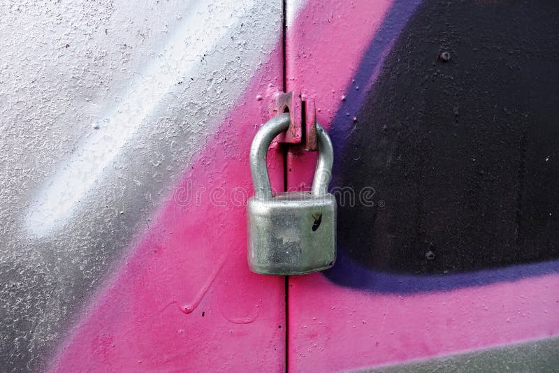 Metal padlock stock photo. Image of rust, entrance, gate - 69183514