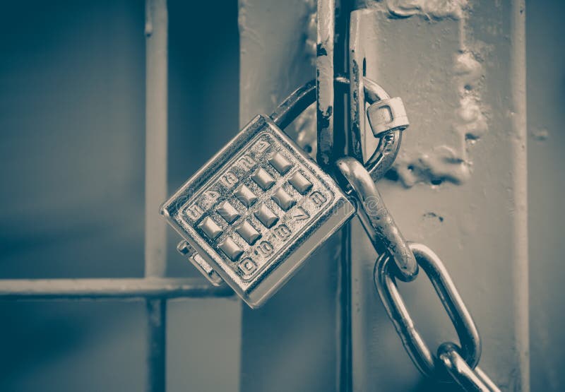 Metal Padlock and Pin Keypad with Numbers Stock Photo - Image of ...