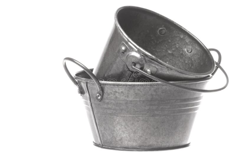 Metal Pails Isolated stock image. Image of collect, containers - 10845987
