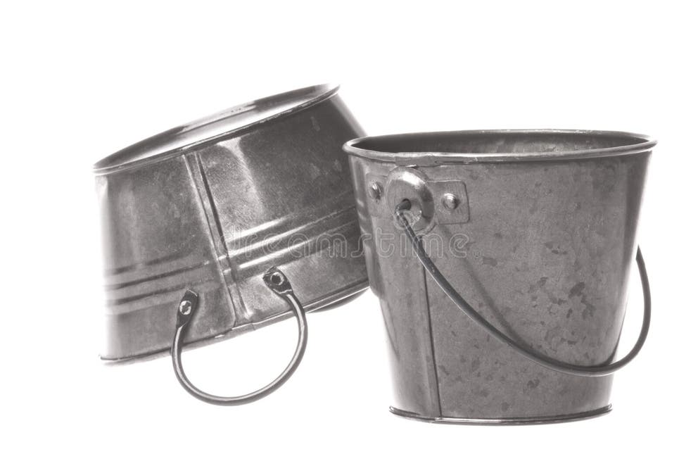 Metal Pails Isolated stock image. Image of container - 10992393