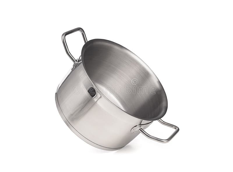 Shiny Metal Pan Isolated On A White Background Stock Photo - Image of ...