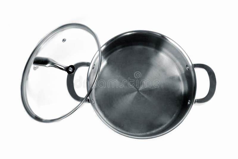 Metal Pan Isolated on White Background Stock Photo - Image of ...