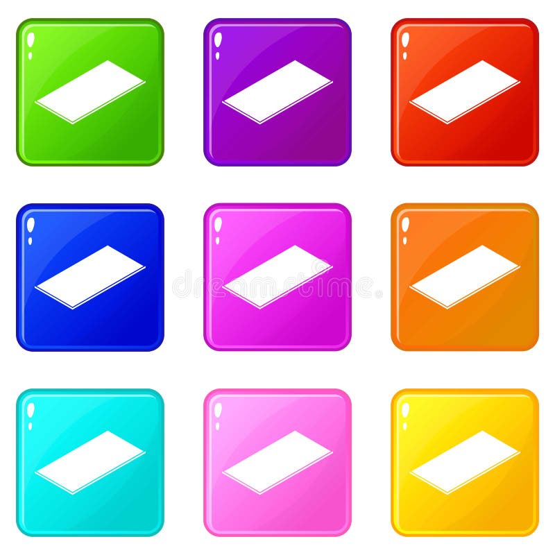 Metal Panel Icons Set 9 Color Collection Stock Vector - Illustration of ...