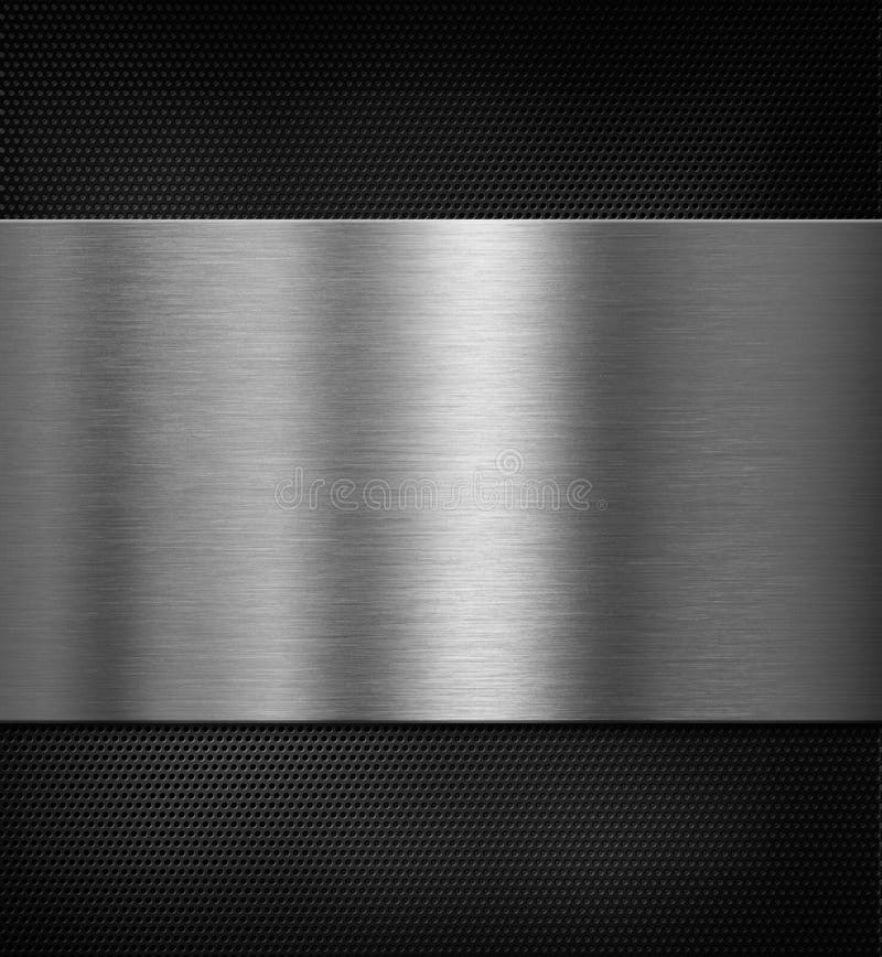 Metal Panel Over Black Grid 3d Illustration Stock Image - Image of ...