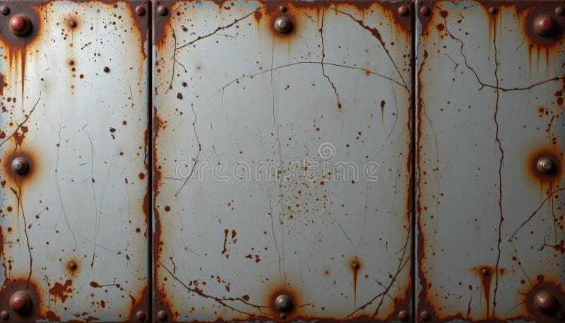 Metal Panel Texture Background with Rivets, Scratched Surface Details ...