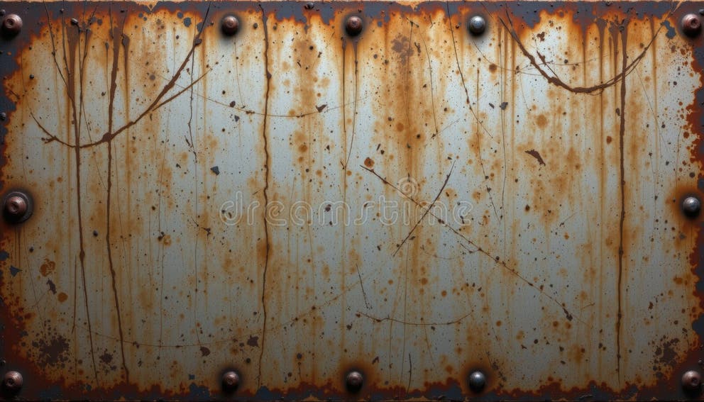 Metal Panel Texture Background with Rivets, Scratched Surface Details ...