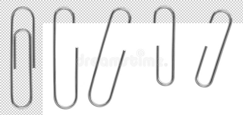 Metal Paper Clips and Attached To Paper Stock Illustration ...