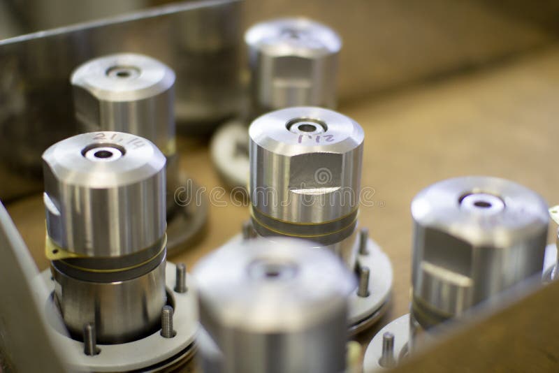 The Metal Parts of Cylindrical Shape Stock Image - Image of production ...