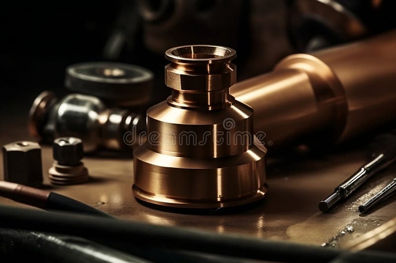 Metal Parts from the Machine. Generative AI. Stock Illustration ...