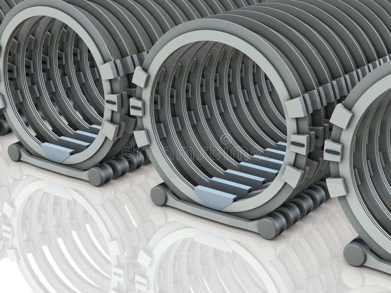 Metal Parts on a Ring Arranged in Order. Stock Illustration ...