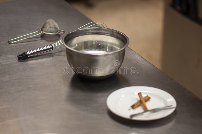 Metal Pastry Utensils in a Kitchen Stock Photo - Image of food ...