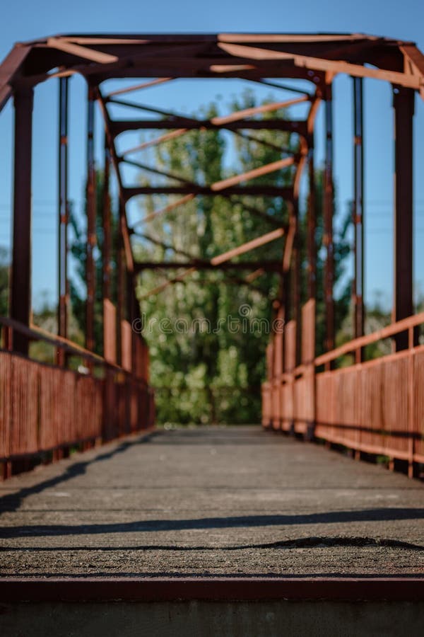 Metal pedestrian bridge stock image. Image of empty - 131213041