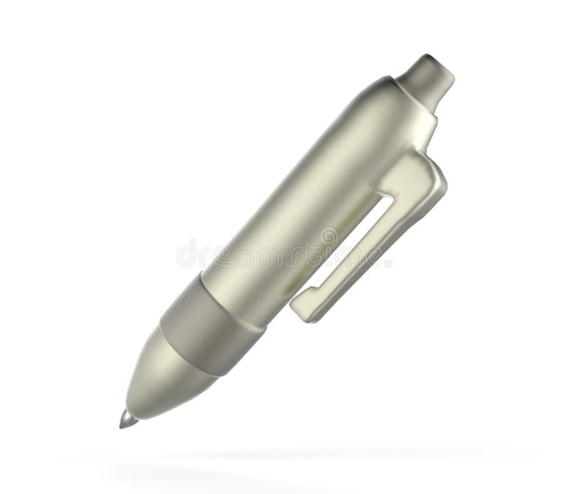 Metal pen 3D stock illustration. Illustration of concept - 77951315