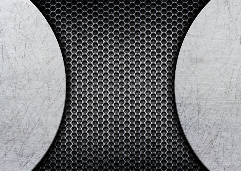 Metal Perforated Background with Brushed Steel Plate. Stock ...