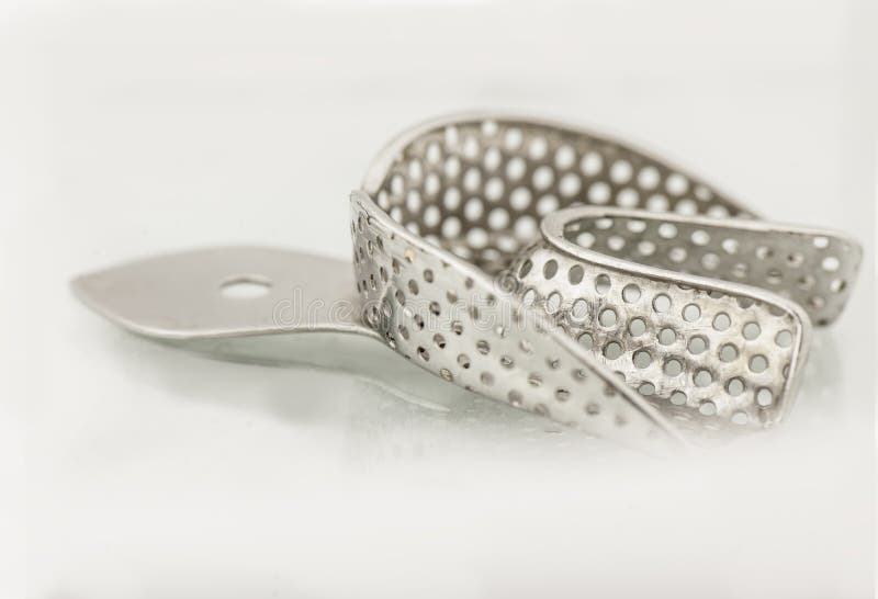 Metal Perforated Lower Dental Impression Tray Stock Photo - Image of ...