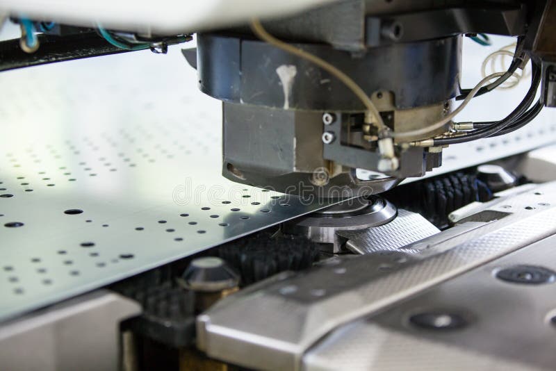 Metal Perforating Industrial Machine. Stock Photo - Image of ...