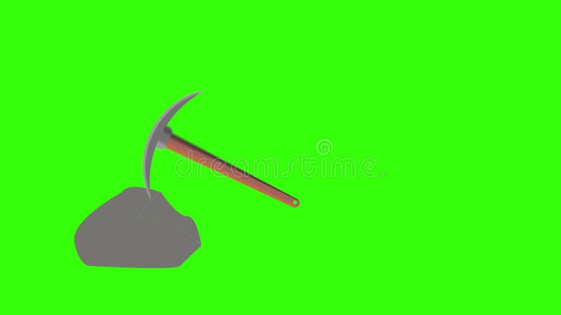 Metal Pickaxe Animation Metal Pickaxe Breaking Rocks Greenscreen ...