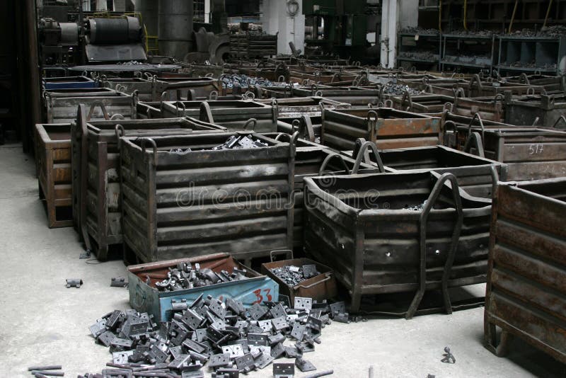 Metal pieces in factory stock photo. Image of factory - 1065166