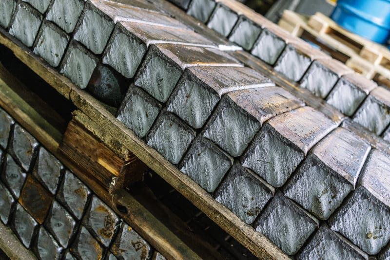 Pieces Stacked on a Pallet in a Steel Workshop Stock Photo - Image of ...