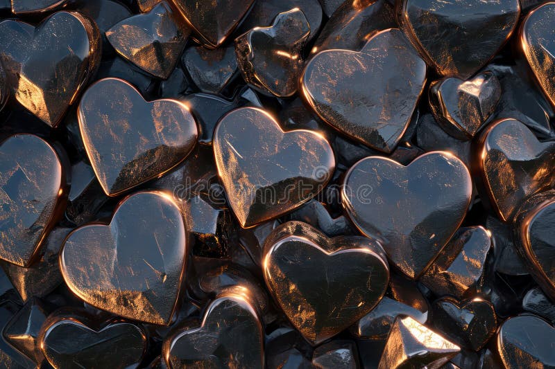 Metal Pink Hearts, Valentine S Day. Generative AI Stock Photo - Image ...