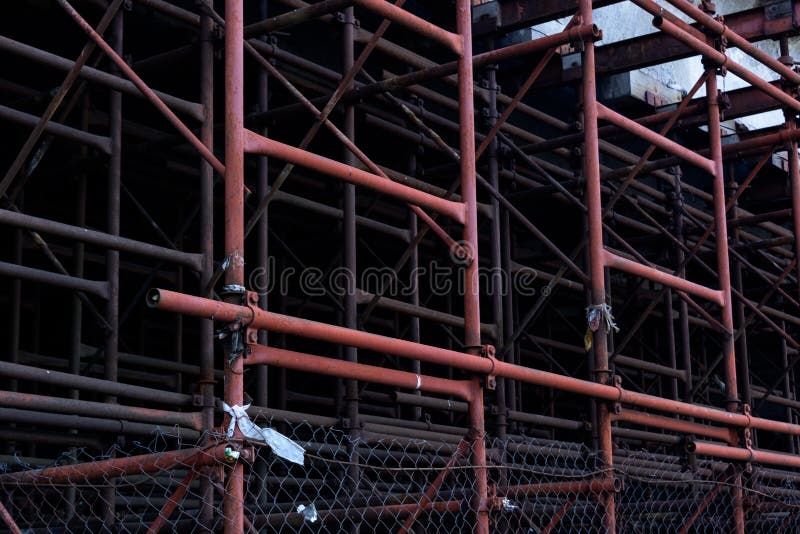 Metal Pipe Construction Support for Concrete Blocks Stock Photo - Image ...