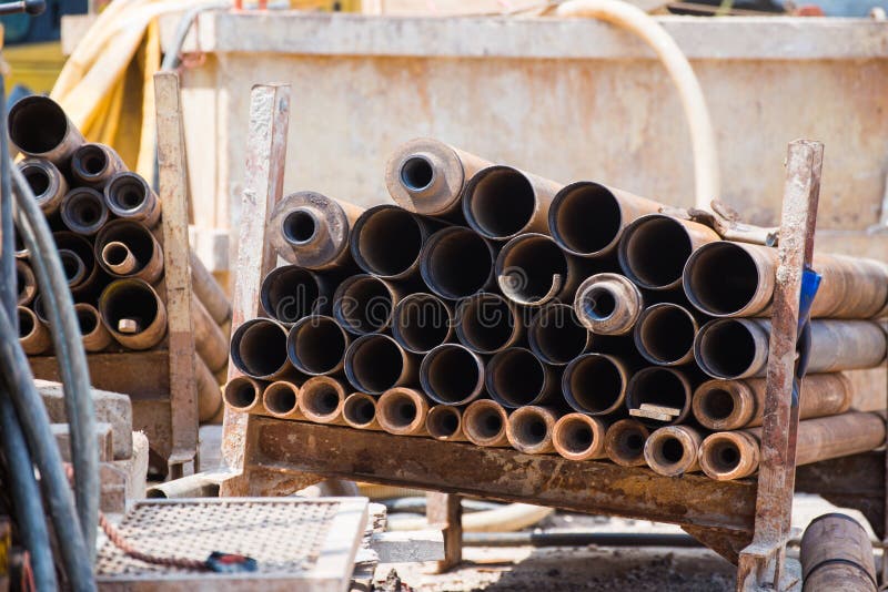 Metal Pipe for Construction Work in Site Stock Image - Image of site ...