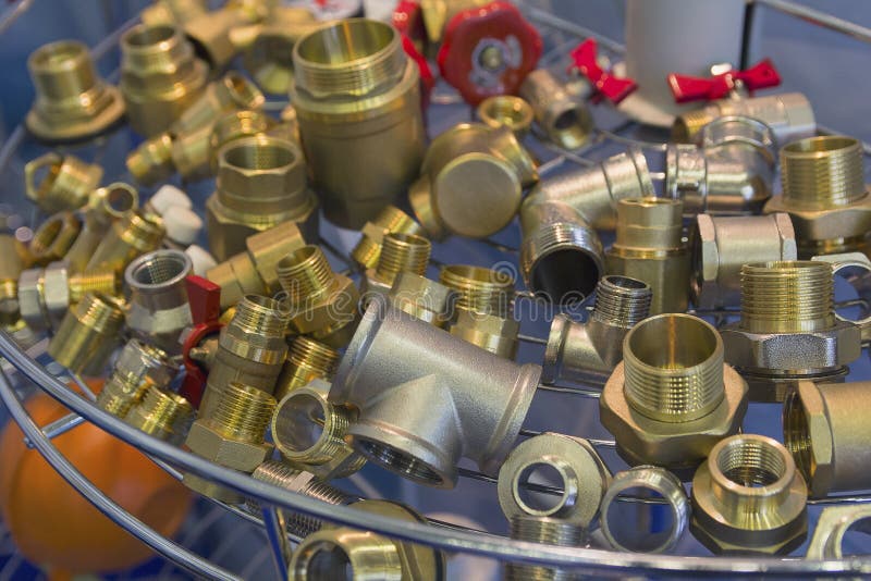 Metal Pipe Fittings in the Display Case Stock Image - Image of cast ...