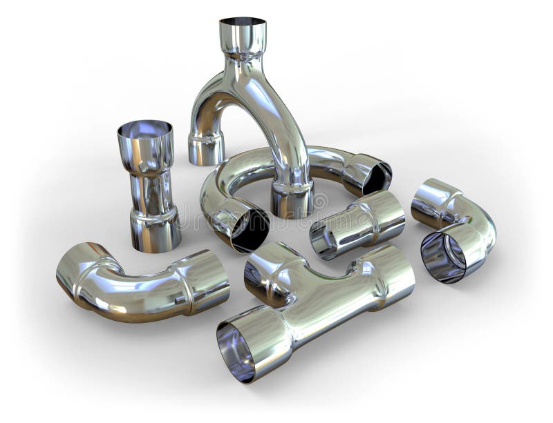 Metal pipe fittings stock illustration. Illustration of coupling - 34326680