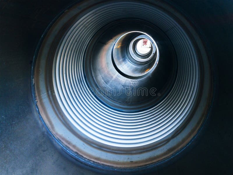 Metal pipe Inside view stock image. Image of automobile - 151733193