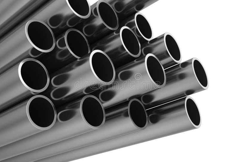 Metal Pipe. Isolated on White Background. Stock Illustration ...