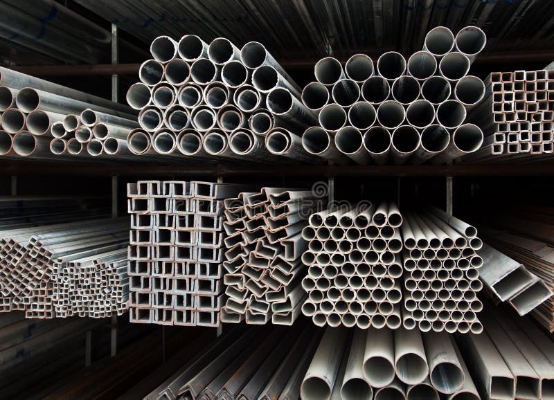 Metal pipe stack stock image. Image of ferrous, iron - 14242909