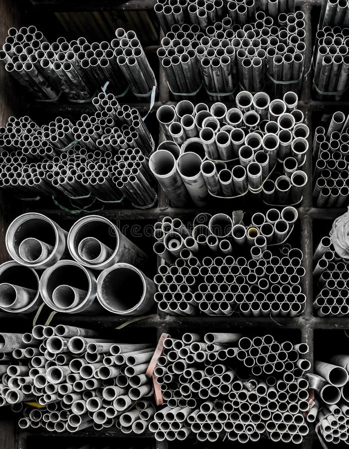 Metal pipe stack stock image. Image of ferrous, iron - 14242909