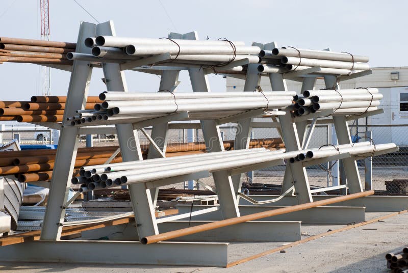 Metal Pipe Stack on Warehouse Stock Photo - Image of equipment ...