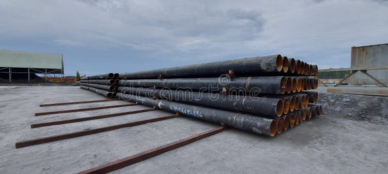 Metal Pipe Stacking Storage Safety Stock Photo - Image of vehicle ...