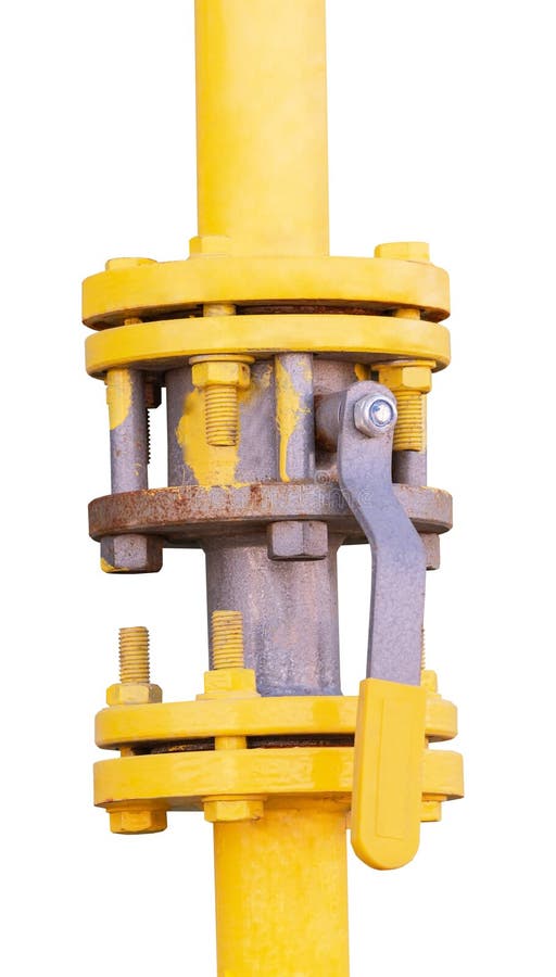 Old Gas Pipe with a Valve on White Stock Photo - Image of factory ...