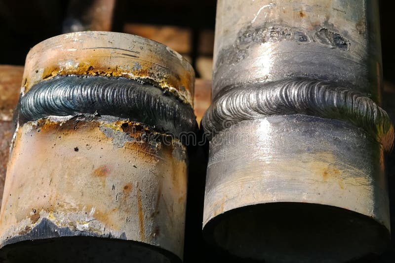 Metal Pipe With Seam. Welding Of Pipes Stock Image - Image of high ...