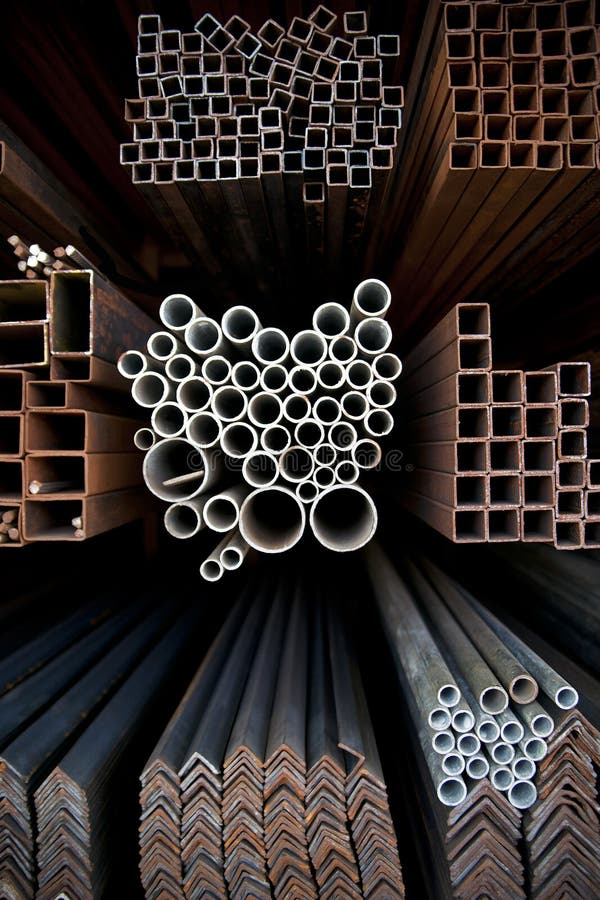 Metal Pipes and Angle Iron Stack Stock Image - Image of joist ...