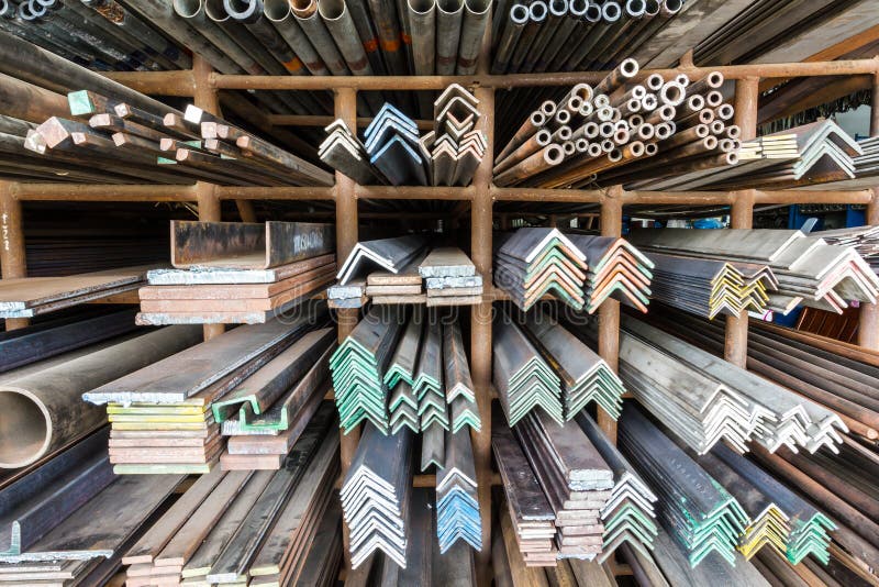 Metal pipes on shelf stock photo. Image of bunch, bundle - 34054000