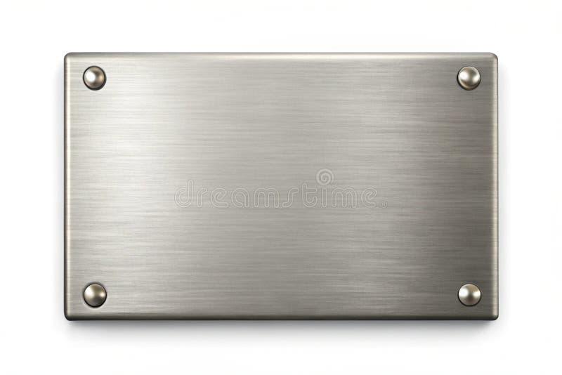 Metal Plaque or Plate Isolated with Clipping Path Included Stock ...