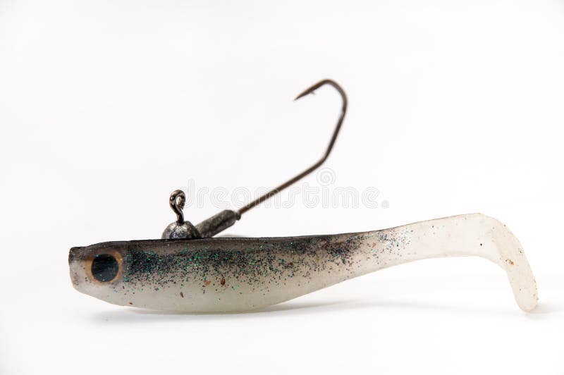 Metal and Plastic Lures with Hooks for Fishing Stock Photo - Image of ...