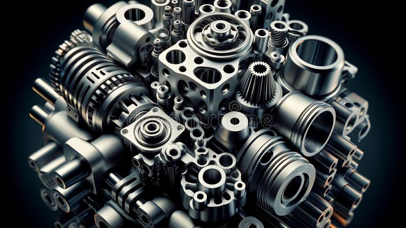 Metal and Plastic Parts Designed for Mechanical Engineering Stock ...