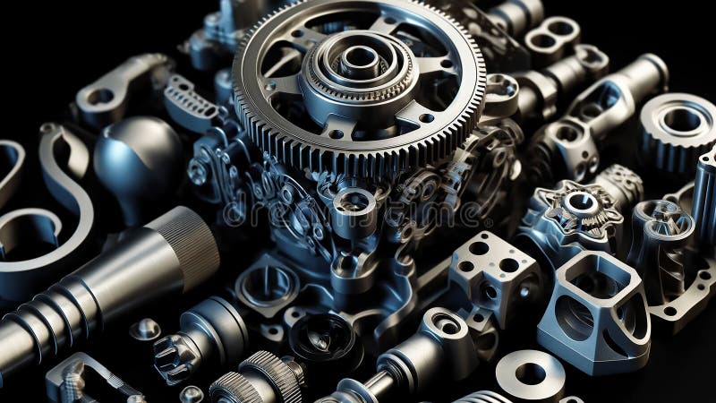 Metal and Plastic Parts Designed for Mechanical Engineering Stock ...