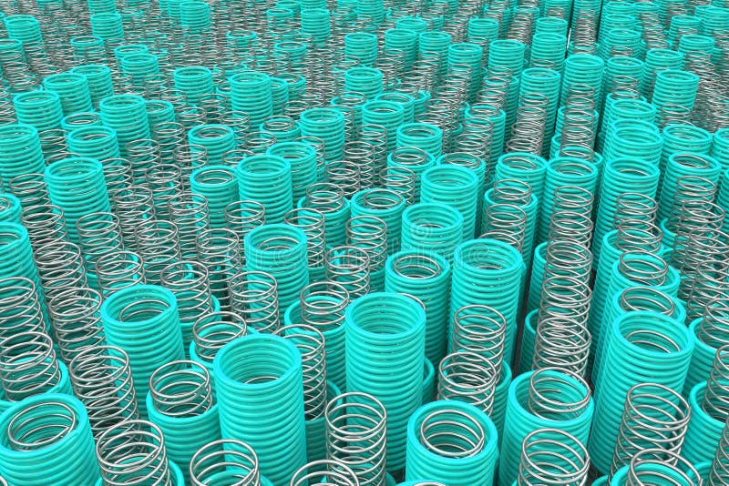 Metal and Plastic Springs and Coils Stock Illustration - Illustration ...