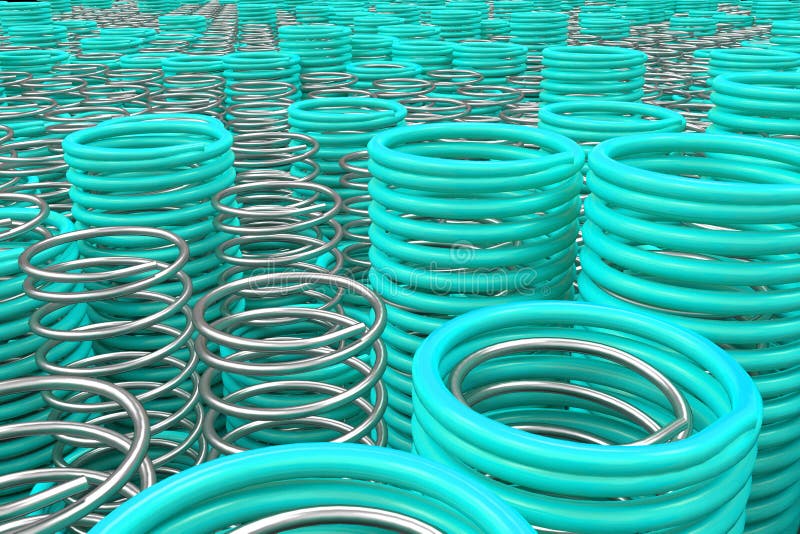 Metal and Plastic Springs and Coils Stock Illustration - Illustration ...
