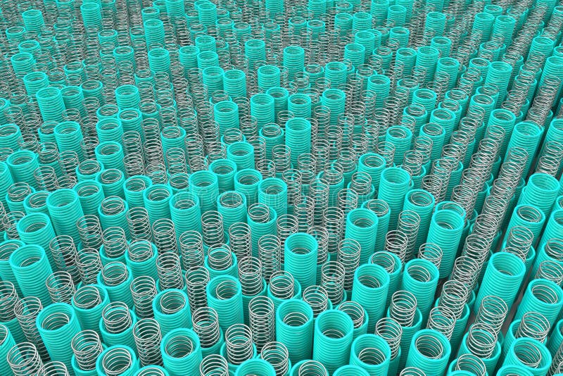 Metal and Plastic Springs and Coils Stock Illustration - Illustration ...