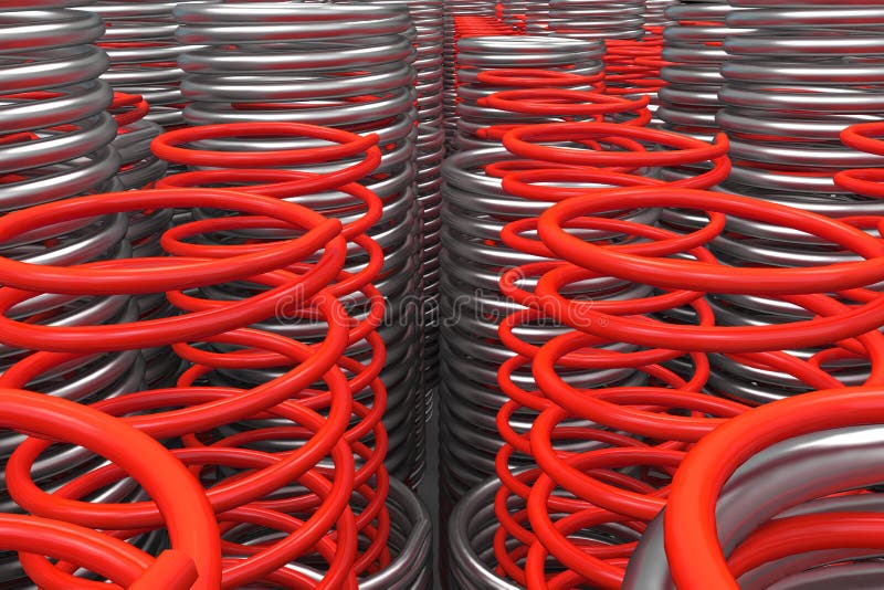 Metal and Plastic Springs and Coils Stock Illustration - Illustration ...