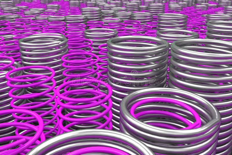 Metal and Plastic Springs and Coils Stock Illustration - Illustration ...