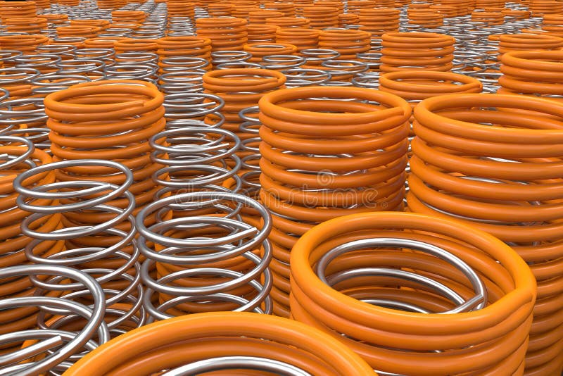Metal and Plastic Springs and Coils Stock Illustration - Illustration ...