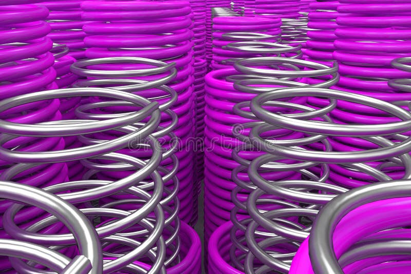 Metal and Plastic Springs and Coils Stock Illustration - Illustration ...
